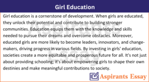 Paragraph on Girl Education in English (100, 150, 200, 250 Words)