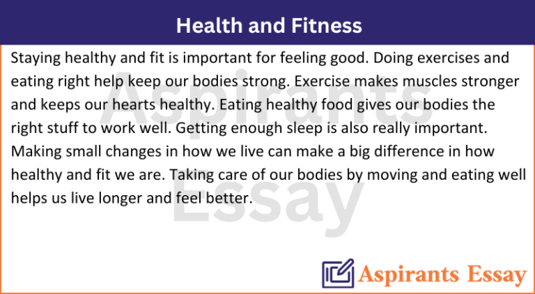 Paragraph on Health and Fitness in English (100, 150, 200, 250 Words)