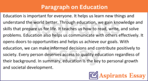 Paragraph on Education in English (100, 150, 200, 250 Words)