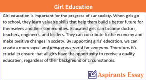 Paragraph on Girl Education in English (100, 150, 200, 250 Words)