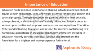 Paragraph on Importance of Education in English (100, 150, 200, 250 Words)