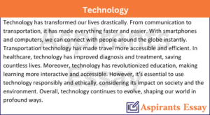 Paragraph on Technology in English (100, 150, 200, 250 Words)
