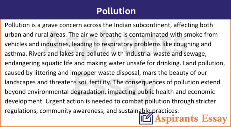 Paragraph on Pollution in English (100, 150, 200, 250 Words)