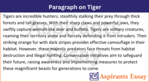 Paragraph on Tiger in English (100, 150, 200, 250 Words)