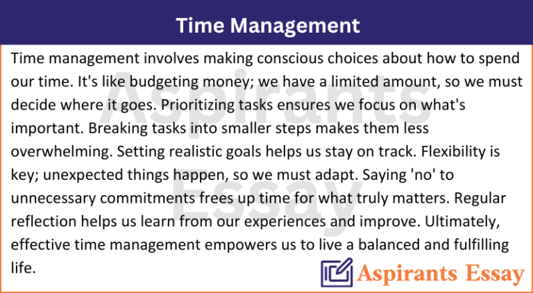 Paragraph on Time Management in English (100, 150, 200, 250 Words)
