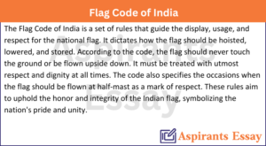 Paragraph on Flag Code of India in English (100, 150, 200, 250 Words)