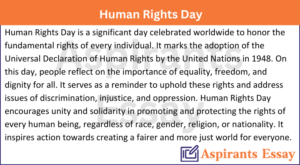 Paragraph on Human Rights Day in English (100, 150, 200, 250 Words)