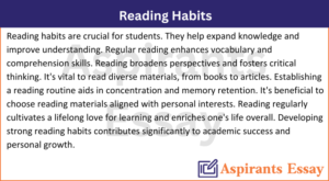 Paragraph on Reading Habits in English (100, 150, 200, 250 Words)