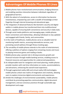 10 Lines on Advantages Of Mobile Phones in English