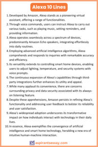10 Lines on Alexa in English