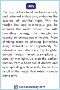 Paragraph on Boy in English (100, 150, 200, 250 Words)
