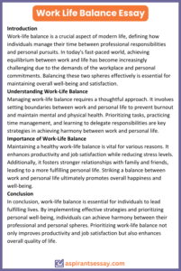 Essay on Work Life Balance in English (150, 200, 250, 500 Words)