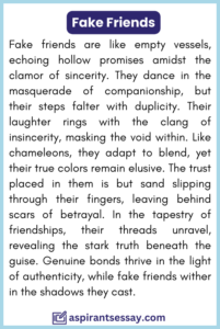 Paragraph on Fake Friends in English (100, 150, 200, 250 Words)