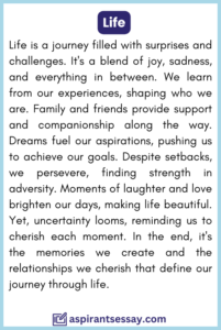 Paragraph on Life in English (100, 150, 200, 250 Words)