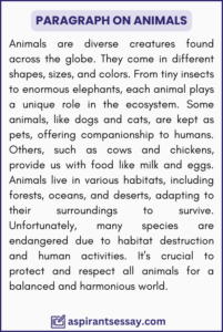 Paragraph on Animals in English (100, 150, 200, 250 Words)