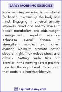 Paragraph on Early Morning Exercise in English (100, 150, 200, 250 Words)