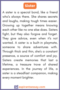 Paragraph on Sister in English (100, 150, 200, 250 Words)