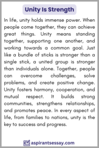 Paragraph on Unity Is Strength in English (100, 150, 200, 250 Words)