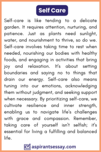 Paragraph on Self Care in English (100, 150, 200, 250 Words)