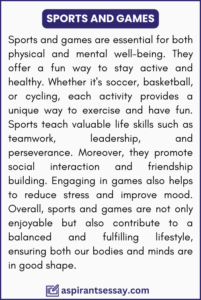 Paragraph on Sports and Games in English (100, 150, 200, 250 Words)