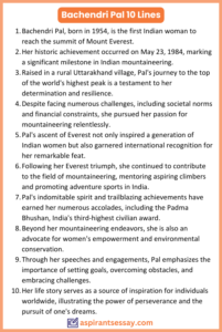 10 Lines on Bachendri Pal in English