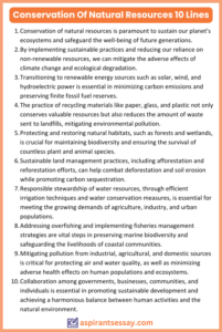 10 Lines on Conservation Of Natural Resources in English