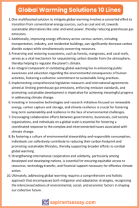 10 Lines on Global Warming Solutions in English