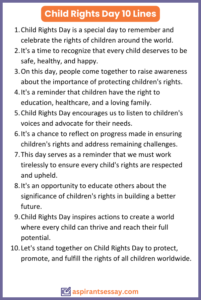 10 Lines on Child Rights Day in English