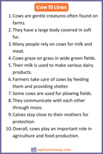 10 Lines on Cow in English