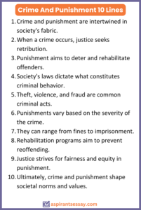 10 Lines on Crime And Punishment in English