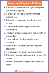 10 Lines on Freedom Of Speech in English