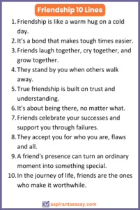 10 Lines on Friendship in English